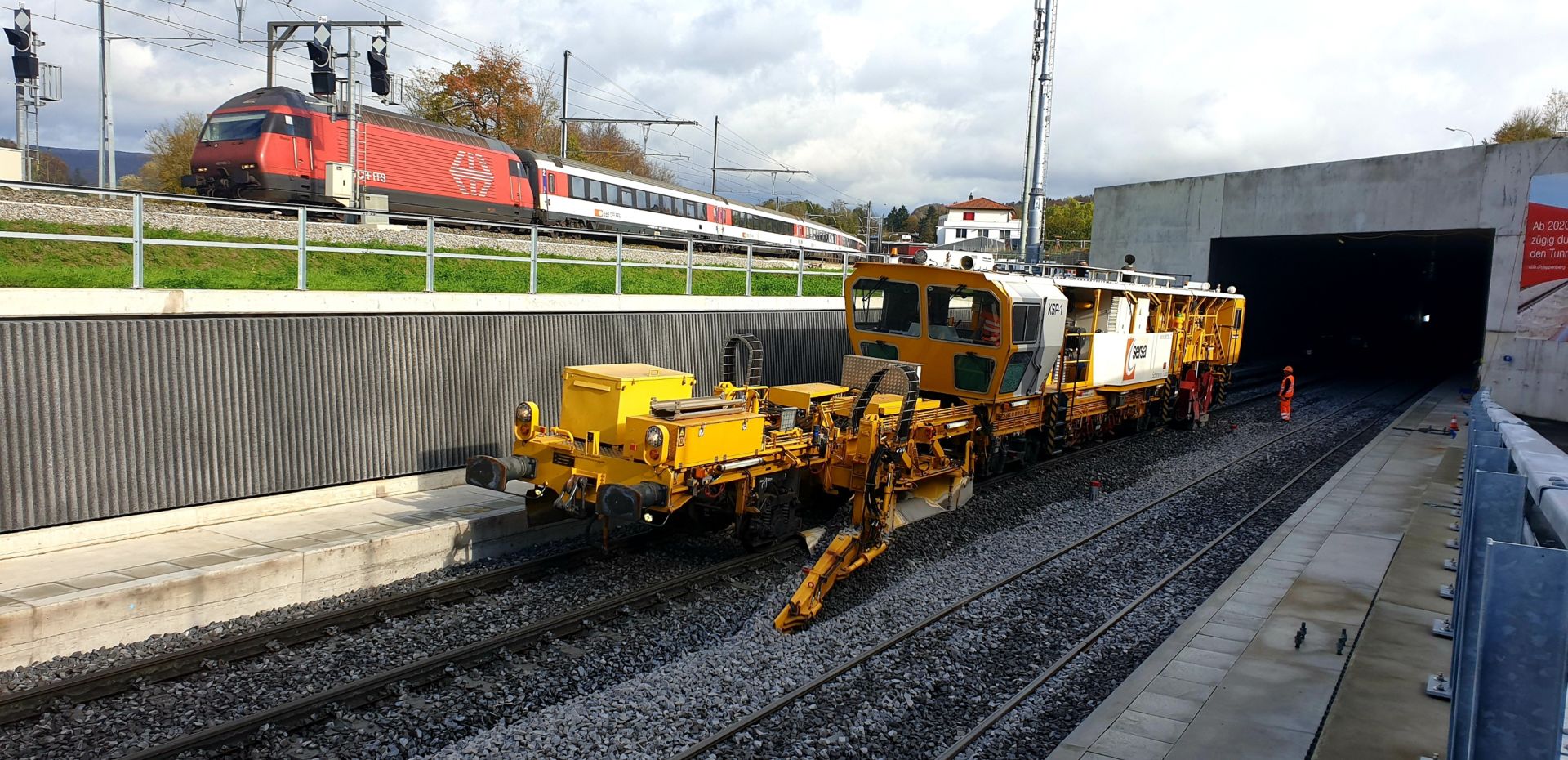 Track-laying machine services in systematic maintenance standard-gauge ...
